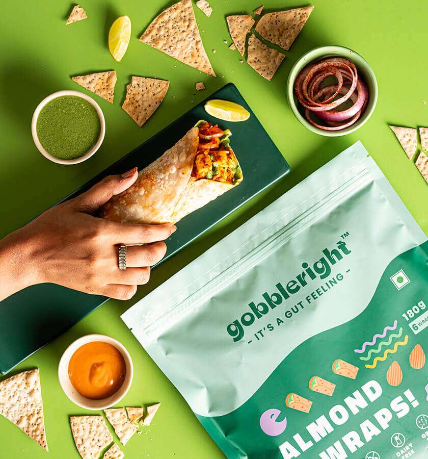 gobbleright Gluten-Free Almond Wraps for your Paneer Roll, Frankie ...