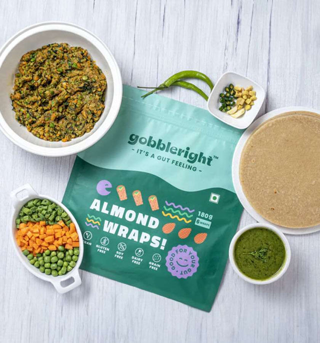 gobbleright Gluten-Free Almond Wraps for your Paneer Roll, Frankie ...