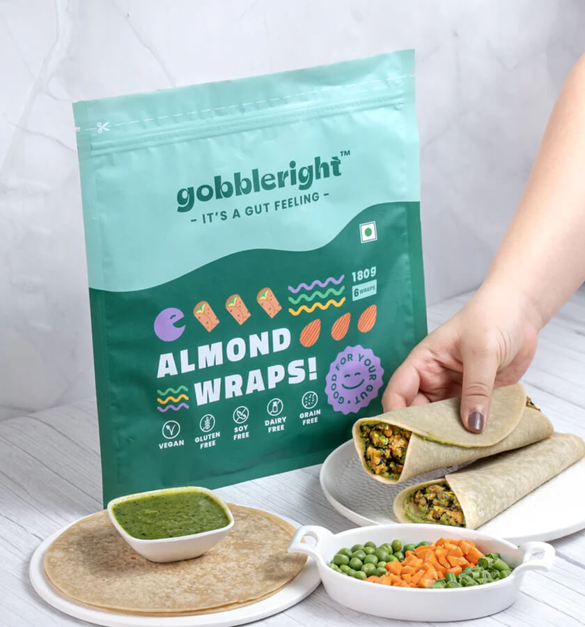 gobbleright Gluten-Free Almond Wraps for your Paneer Roll, Frankie ...