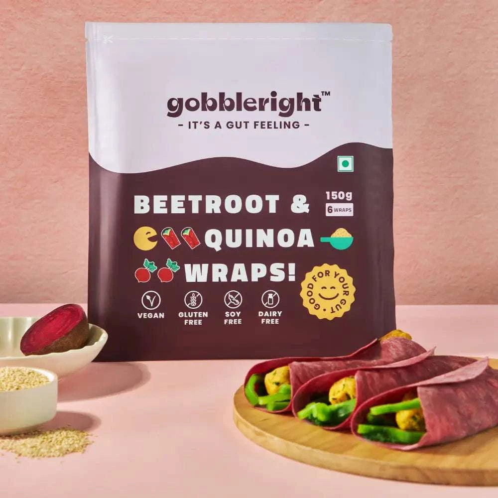 gobbleright Gluten-Free Beetroot & Quinoa Wraps for your Paneer Roll ...